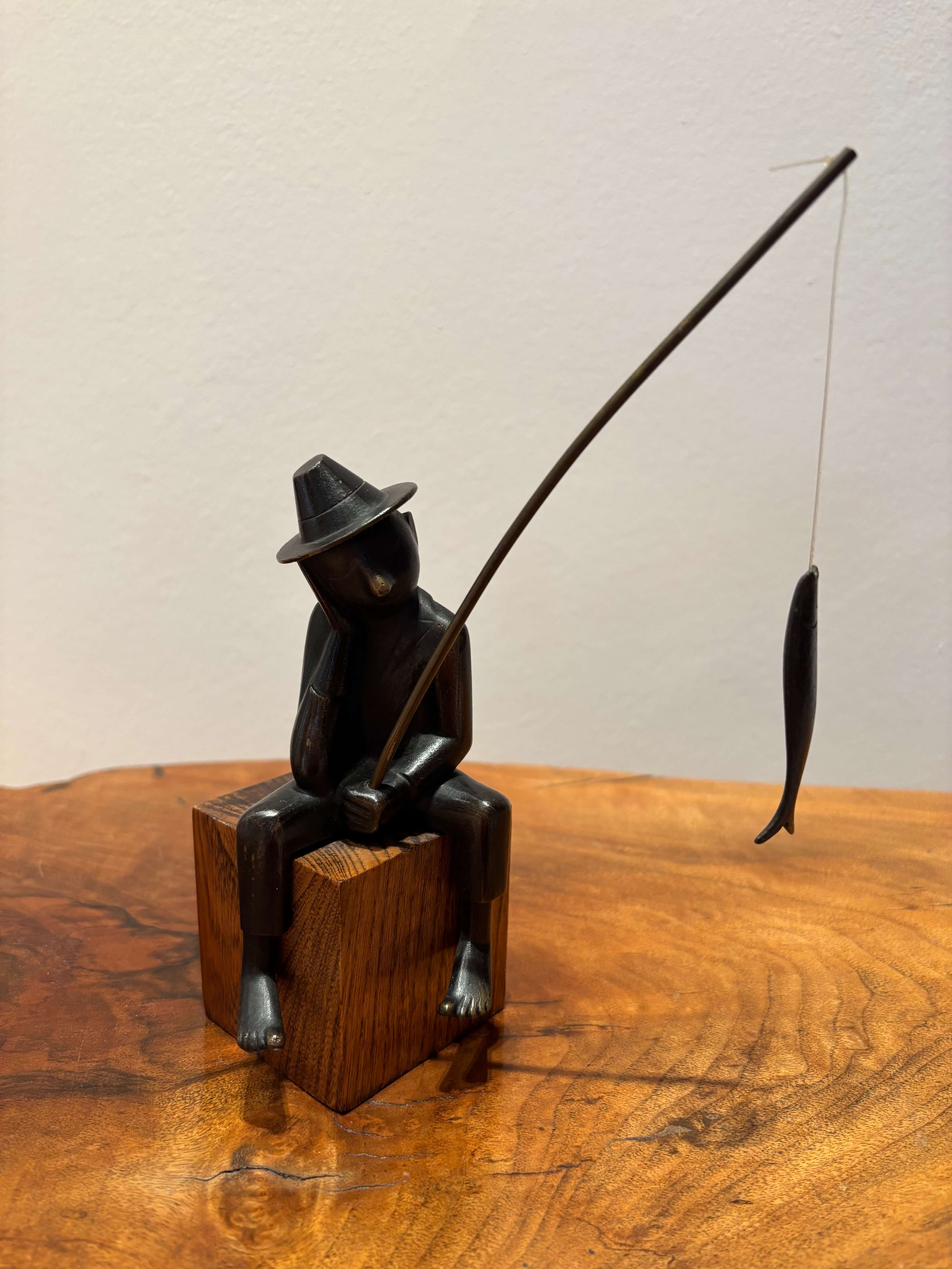 Franz Hagenauer - Skulptur "Angler mit Angelrute" vor 1960